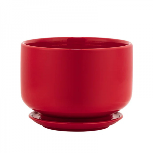 RED CERAMIC POT LG